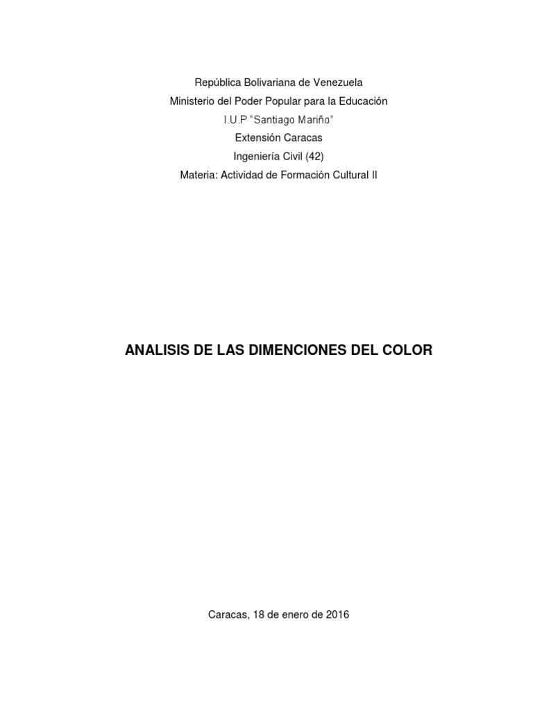 Dimensiones Del Color | Descargar gratis PDF | Color | Matiz