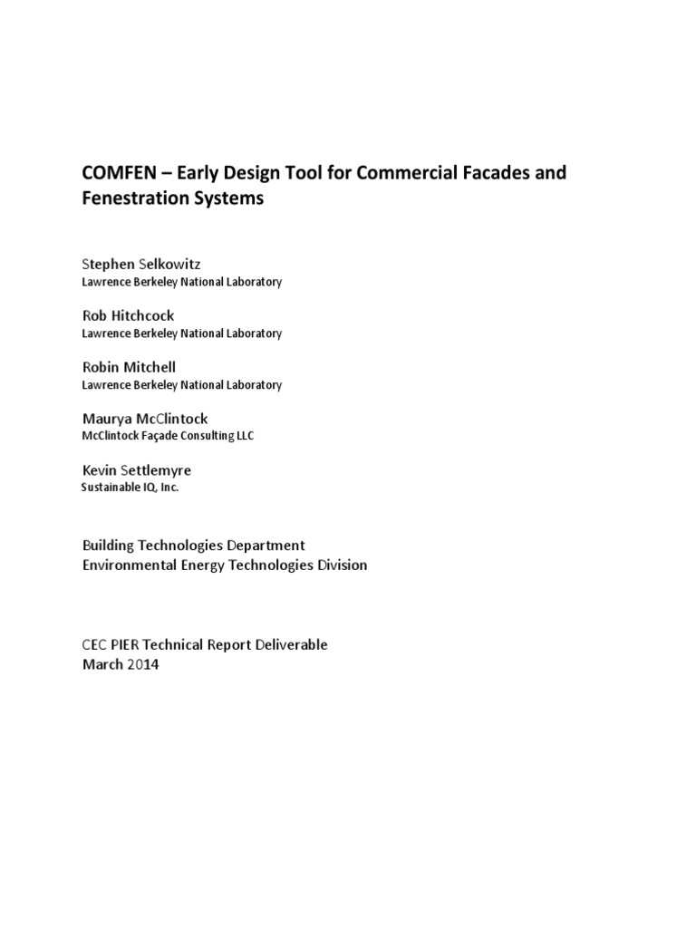 Comfen Software Tool | PDF | Efficient Energy Use | Window