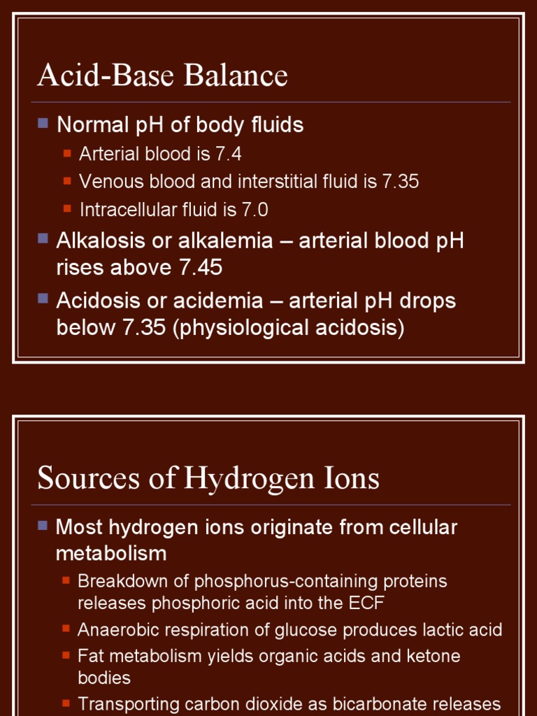 Acid-Base Balance: Normal PH of Body Fluids | PDF | Buffer Solution ...
