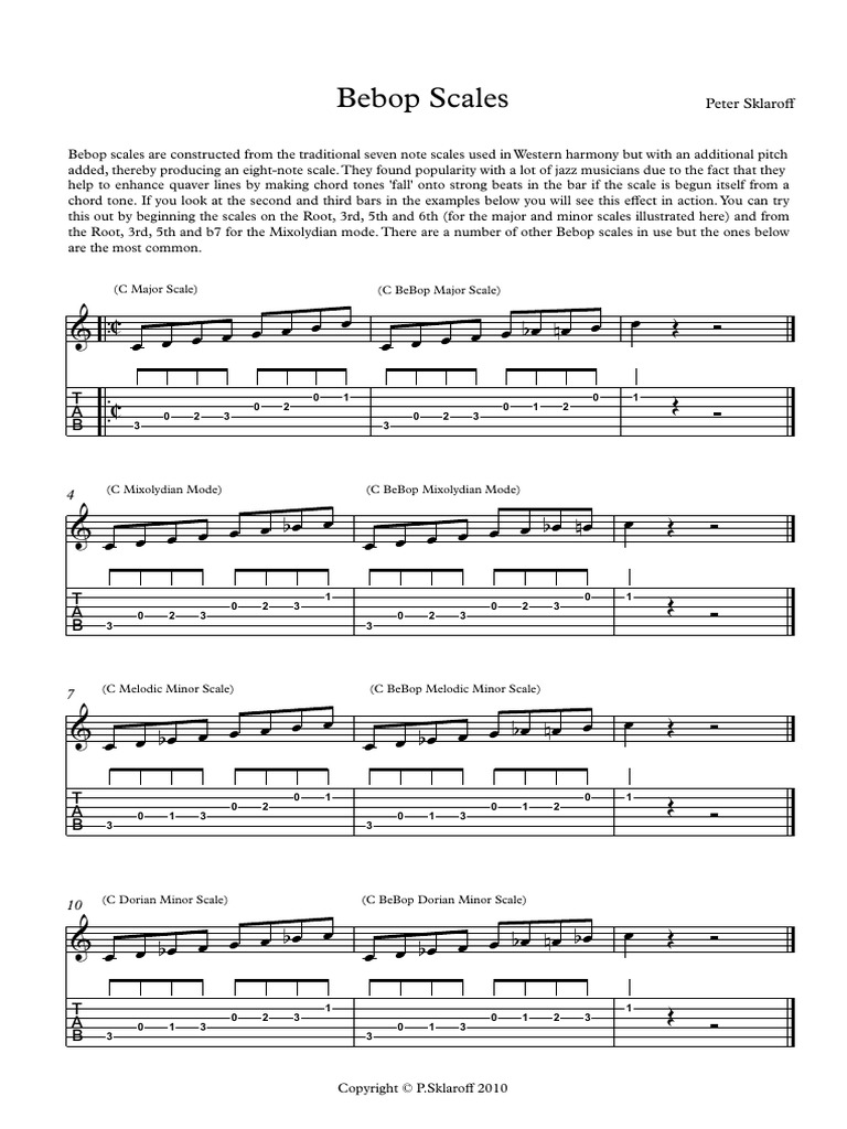 Bebop Scales: (C M Ajor Scale) (C Bebop M Ajor Scale) | Download Free ...