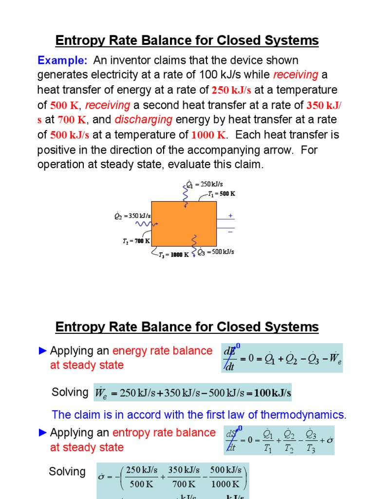Entropy Rate Balance For Closed Systems: Example | PDF | Entropy ...