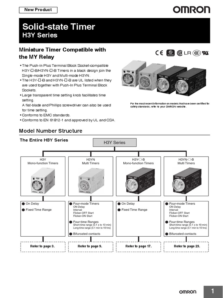 Solid-State Timer: H3Y Series | PDF | Electrical Connector | Power Supply