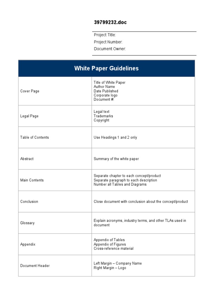 Style Guidelines For White Papers | PDF