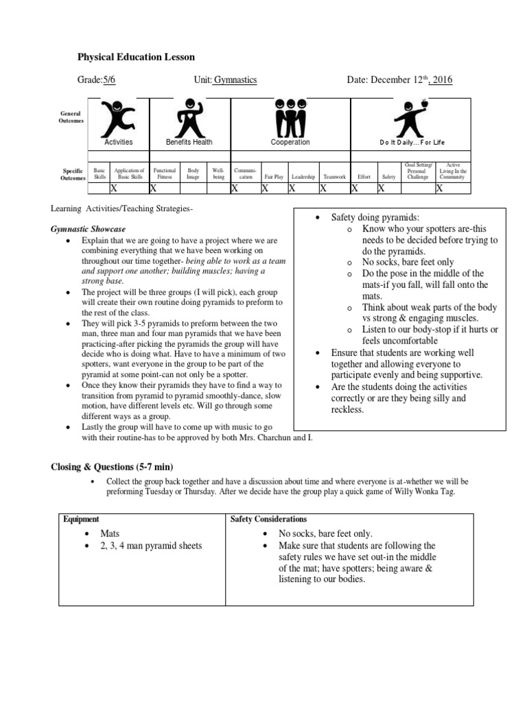 Pe Lesson - Dec 12th | PDF | Physical Education | Quality Of Life