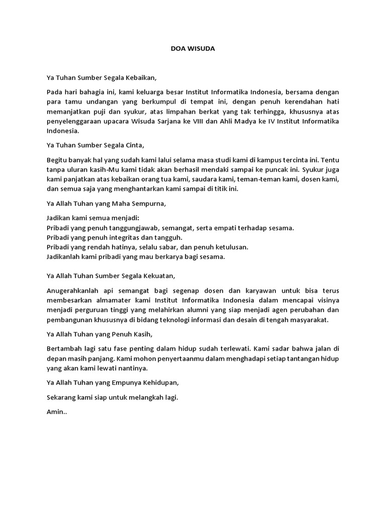 Doa Wisuda | PDF