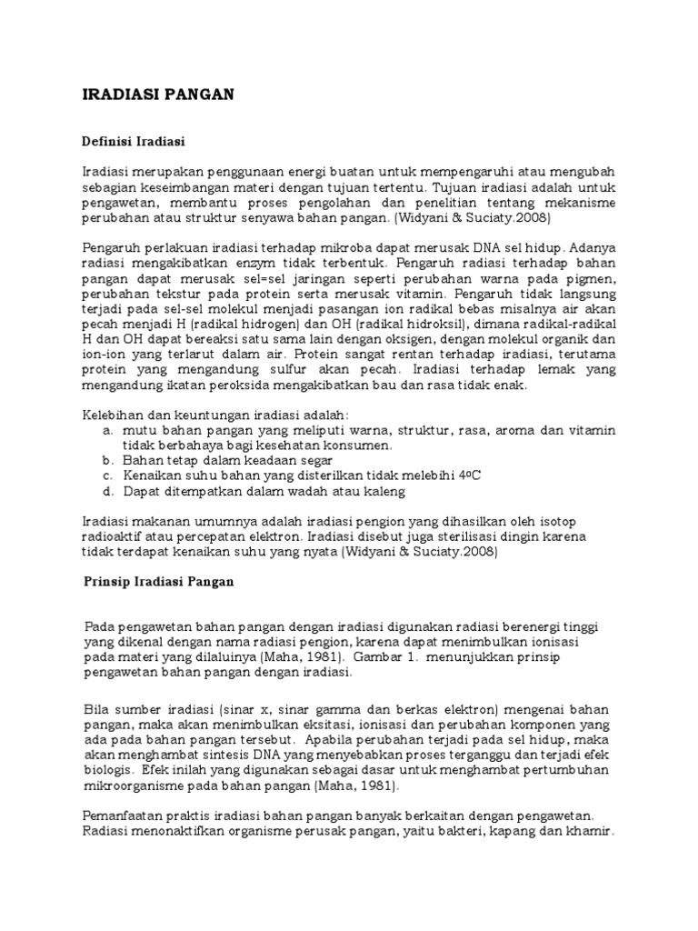 Manfaat dan Prinsip Iradiasi Pangan | PDF