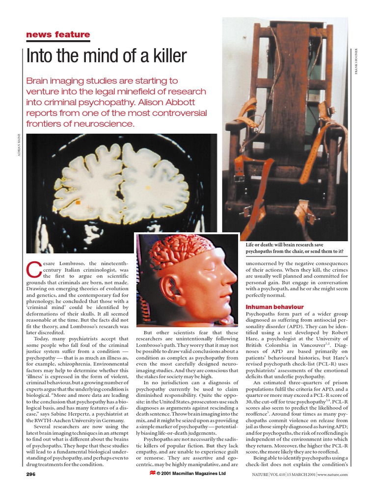 Into The Mind of A Killer: News Feature | PDF | Psychopathy | Amygdala