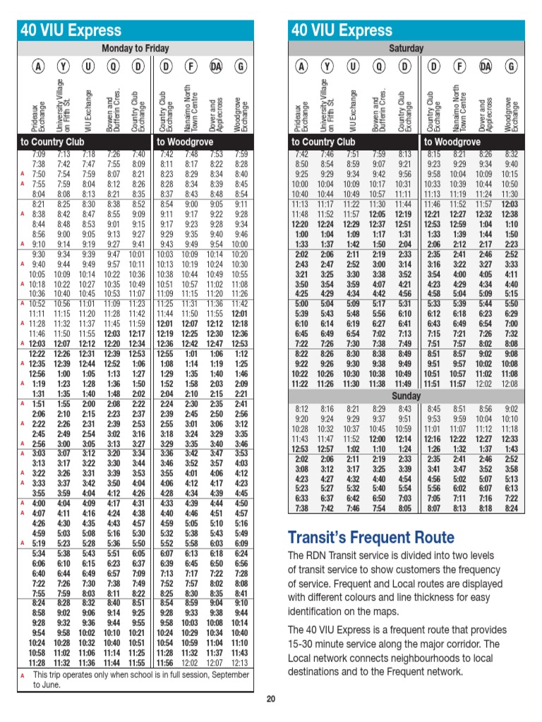 40 Schedule | PDF | Bus Transport | Public Transport