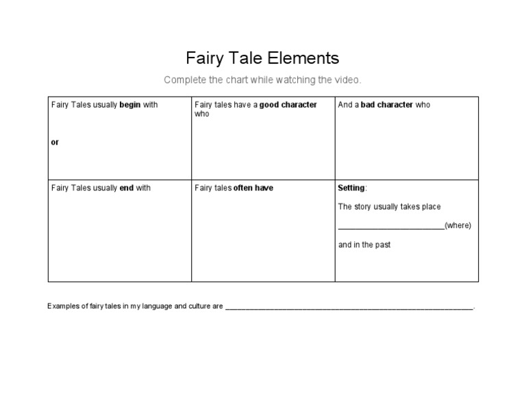 Fairy Tale Elements | PDF | Foreign Language Studies | General Fiction