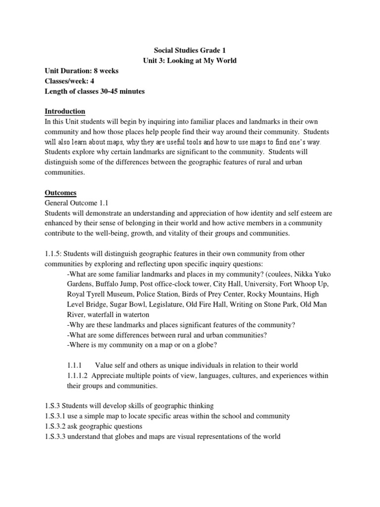 Social Studies Grade 1 Portfolio | PDF | American Bison | Educational ...