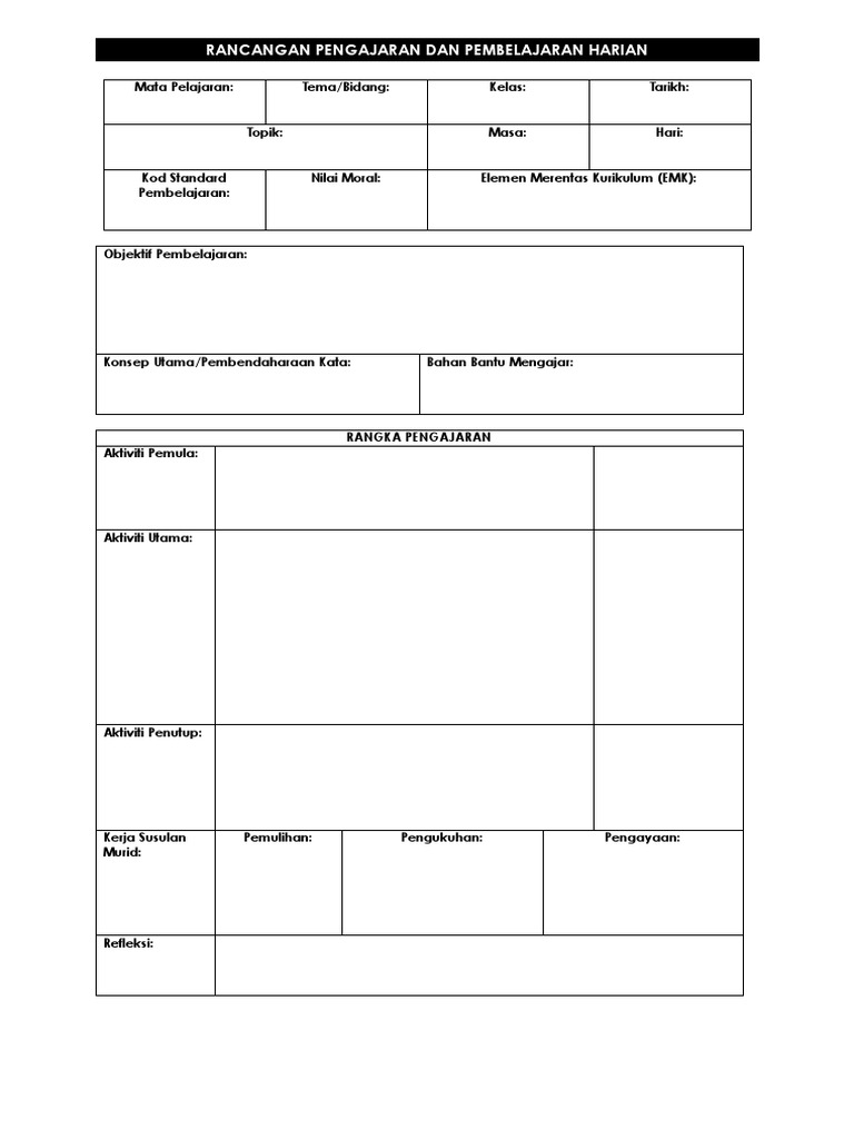 Template RPH 3 Parts Lesson | PDF