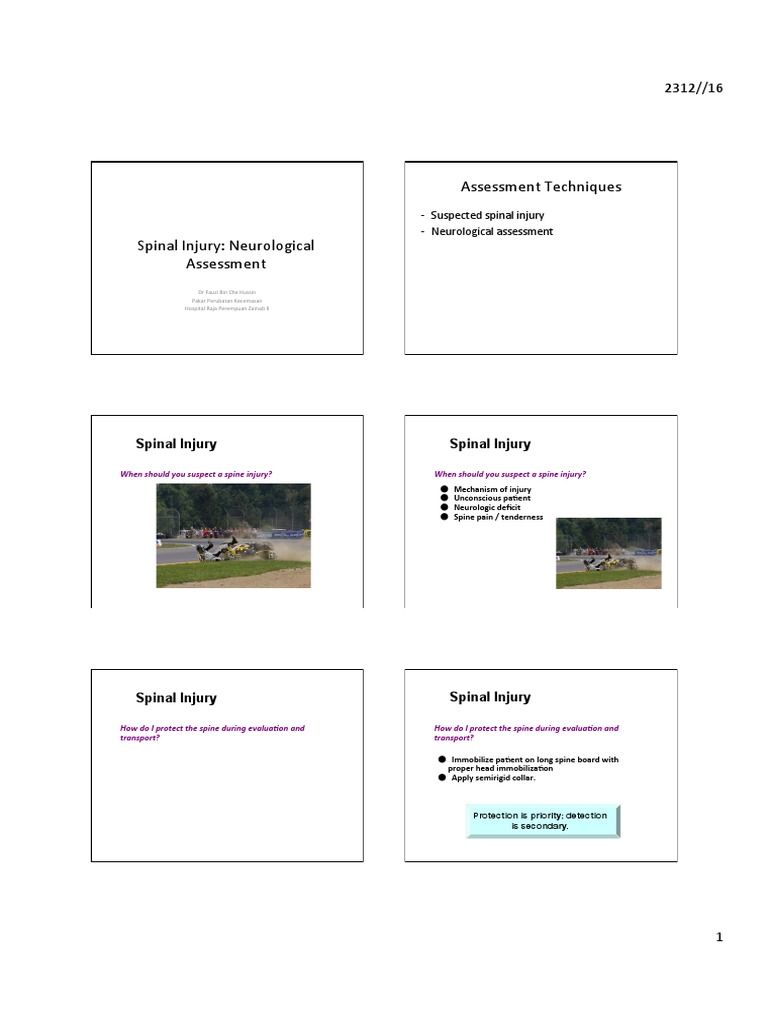 Spinal Injury - Neurologic Assessment | PDF | Spinal Cord Injury ...