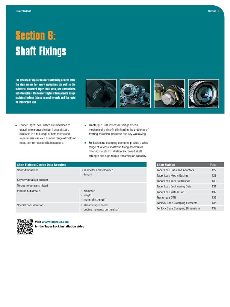 689 06 Fenner Shaft Fixings PDF | PDF | Engineering Tolerance | Screw