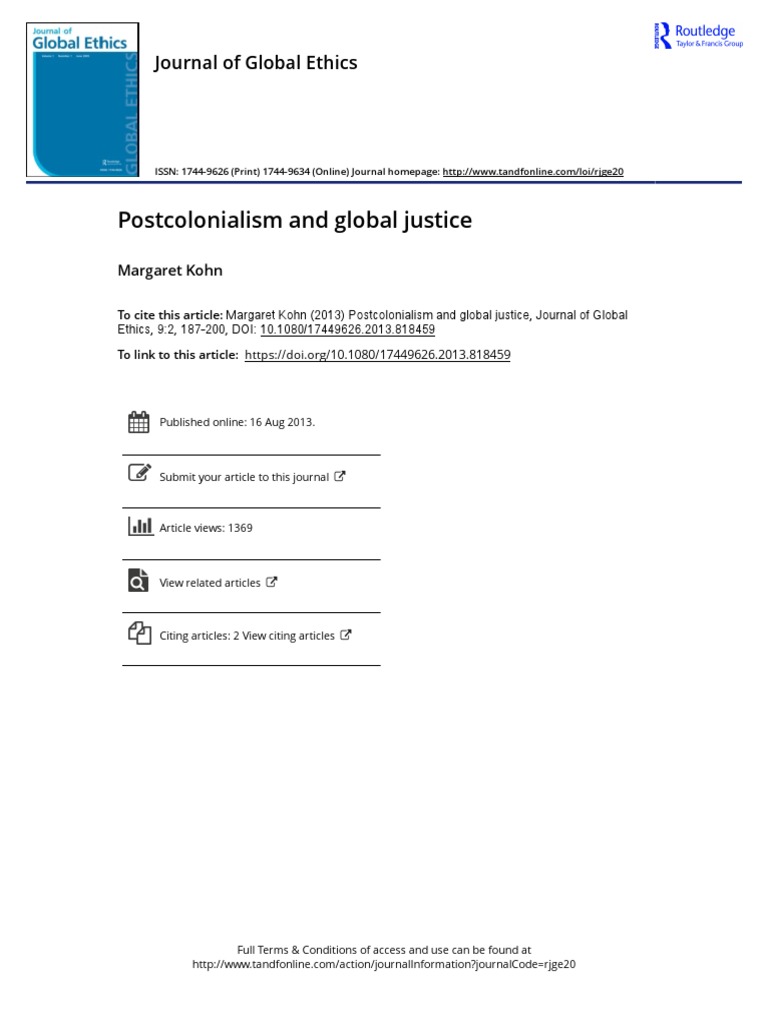Postcolonialism and Global Justice | PDF | Metaphor | Postcolonialism