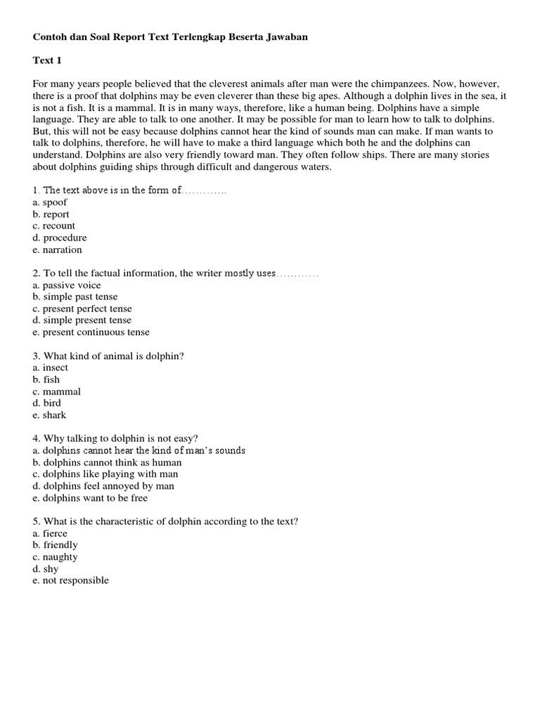 Contoh Dan Soal Report Text Terlengkap Beserta Jawaban | PDF | Pharmacy ...