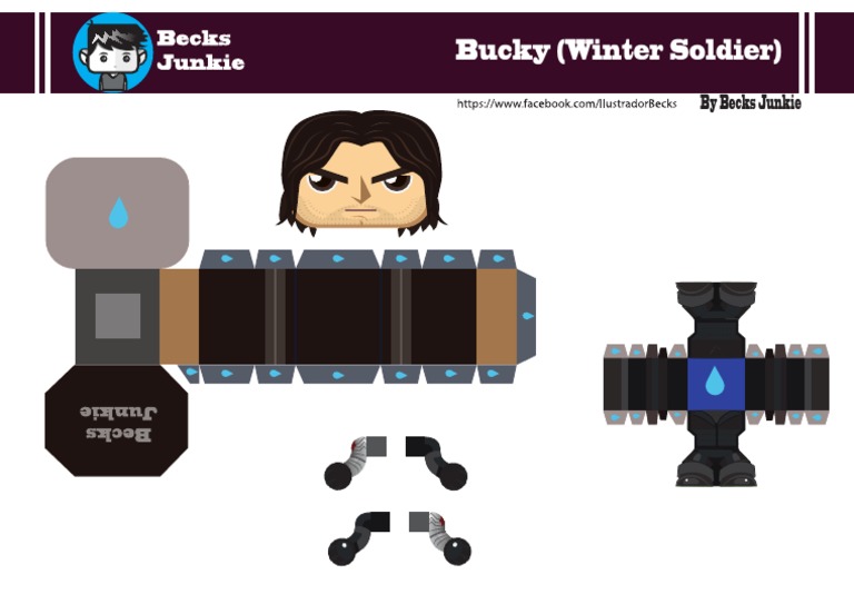 Bucky Winter Soldier Mini Papercraft by Becks Junkie | PDF