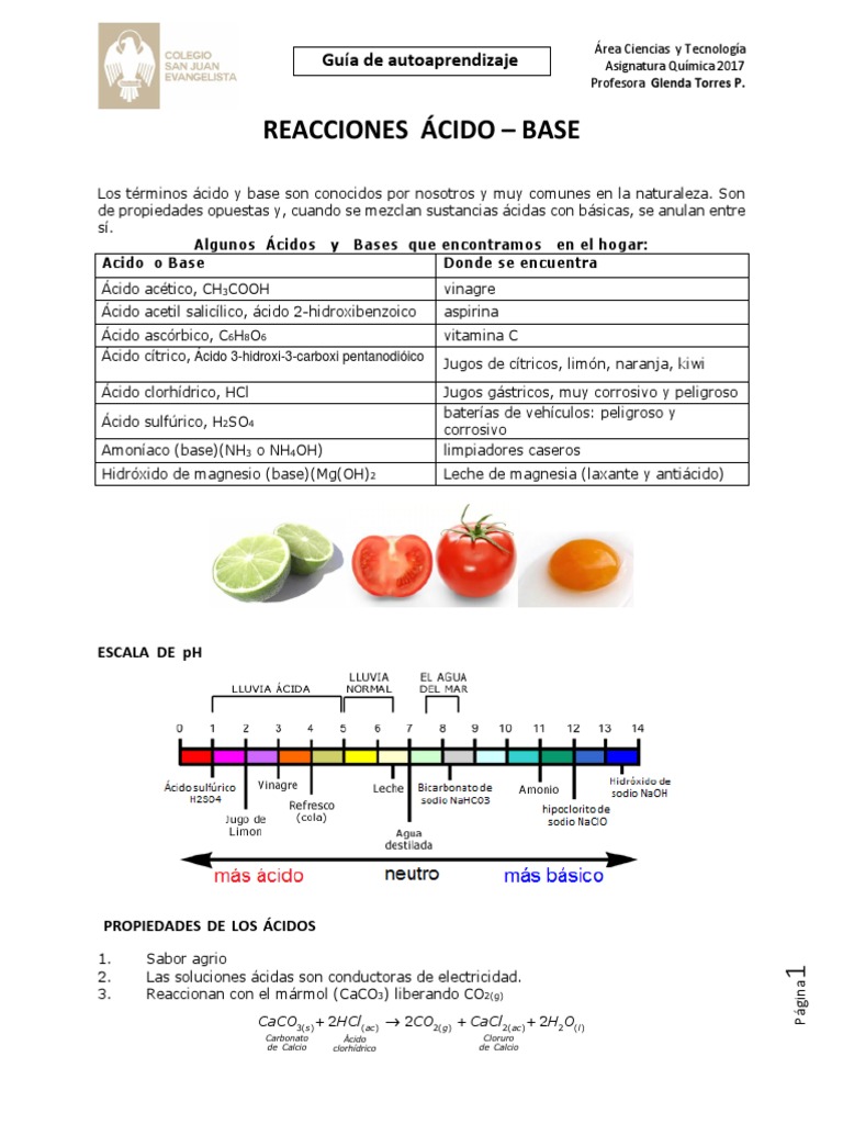 Guia Acido Base | PDF | Ácido | Ácido clorhídrico