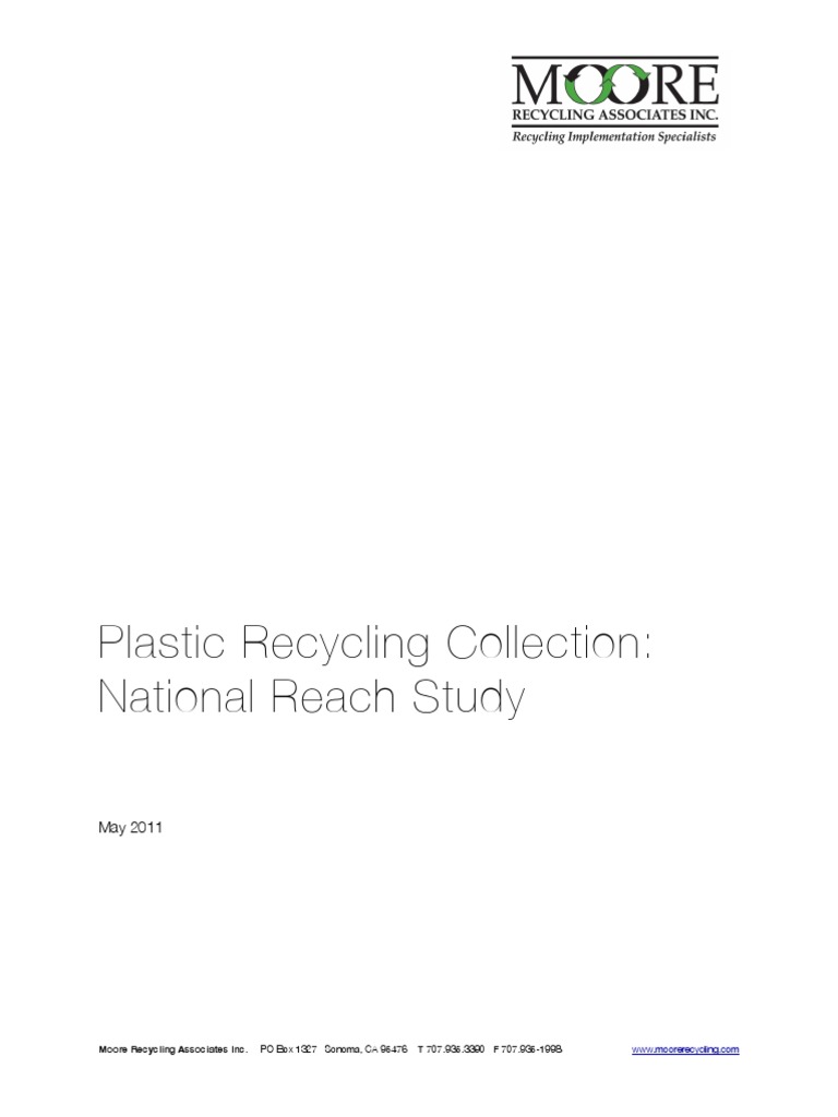 Plastic Recycling Collection National Reach Study | PDF | Recycling ...