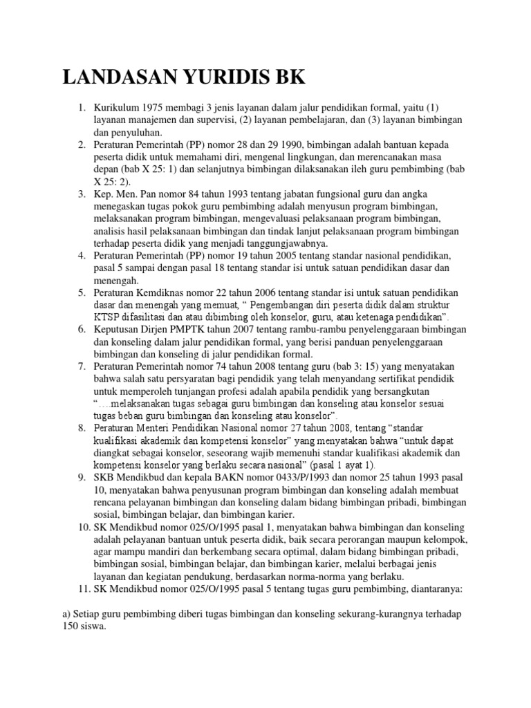 Landasan Yuridis BK | PDF