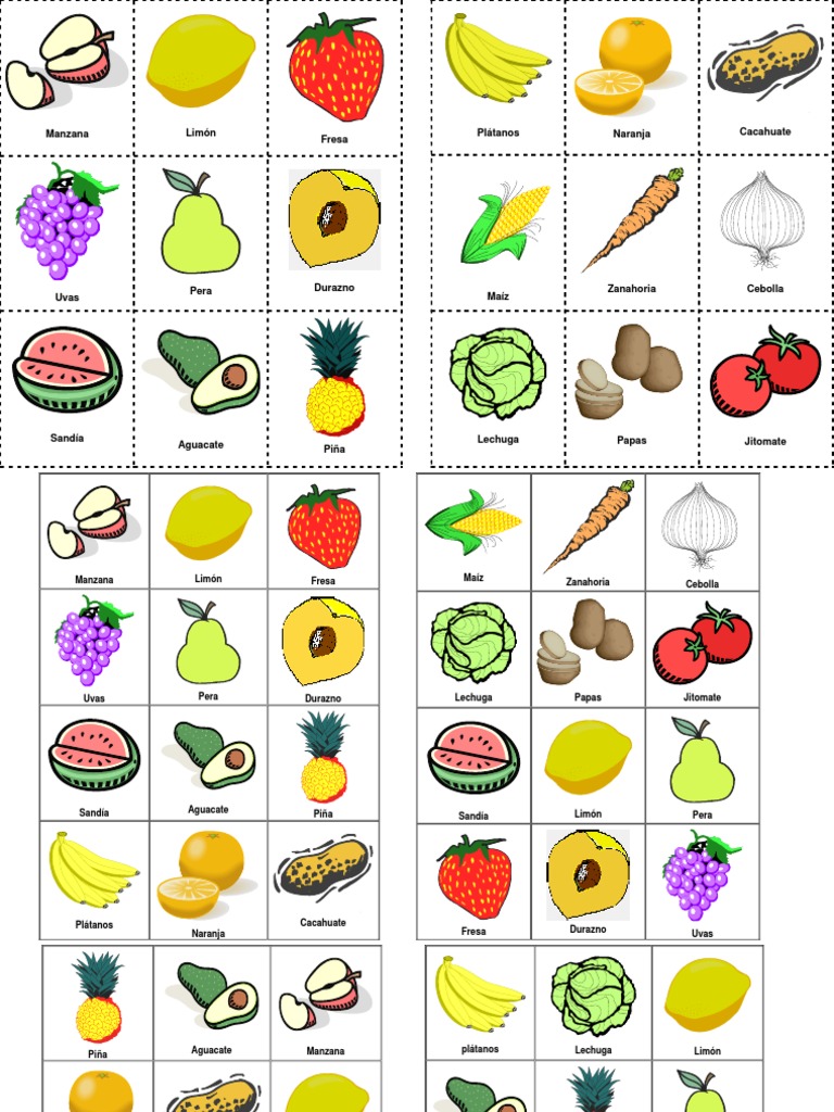 Memorama Imprimir de Frutas | PDF