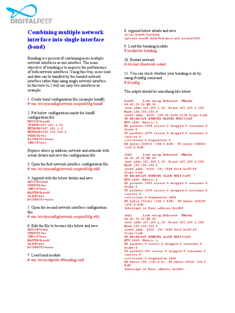 Combining Multiple Network Interface Into Single Interface | PDF ...