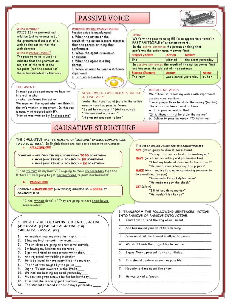 Passive Voice and Causative Structure 17969 | PDF | Verb | Subject ...