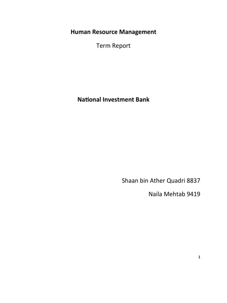 NIB Report | PDF | Employment | Performance Appraisal