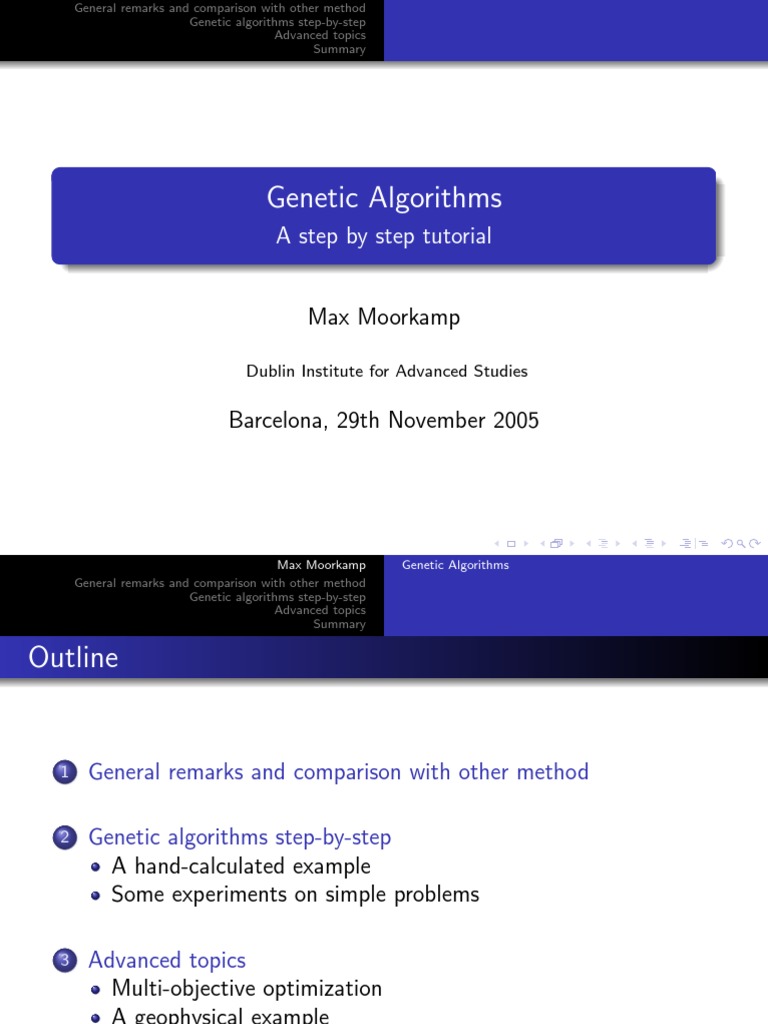 Genetic Algorithms A Step By Step Tutorial Pdf Genetic Algorithm Mathematical Optimization