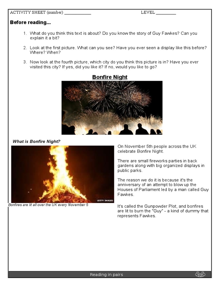 Before Reading... : Bonfire Night | PDF | Gunpowder Plot | Guy Fawkes