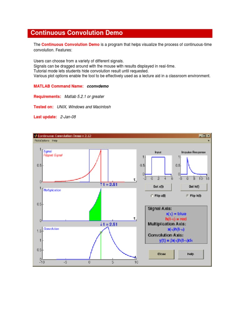 Continuous Convolution Demo | PDF | Teaching Methods & Materials | Computers
