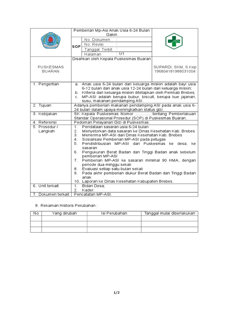 Sop Pemberian MP Asi Gakin | PDF | Gaya Hidup