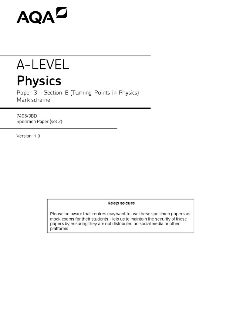 Full A Level Specimen Paper 3 (Set 2) (MS) Section B | Download Free ...