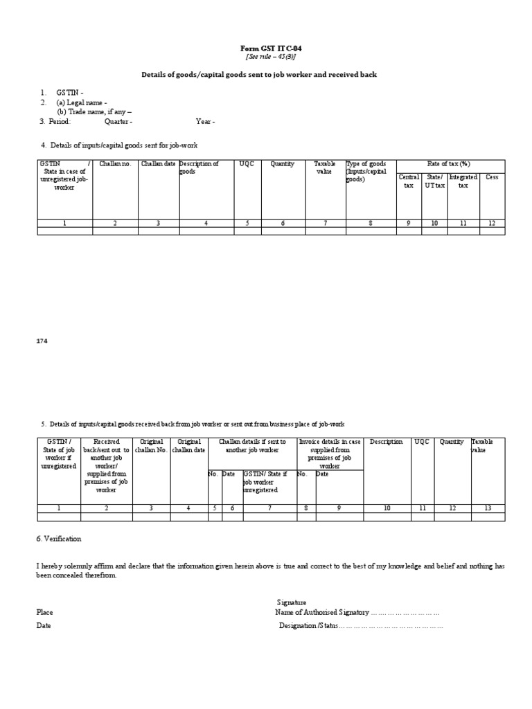 Form GST ITC 04 New | PDF | Taxes | Government Finances