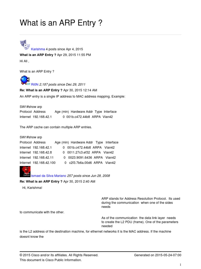 Arp Entry | PDF | Communications Protocols | Data Transmission