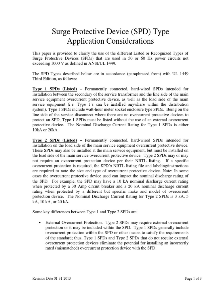 SPD Type Application Considerations Rev Date 01-31-2013 | PDF ...