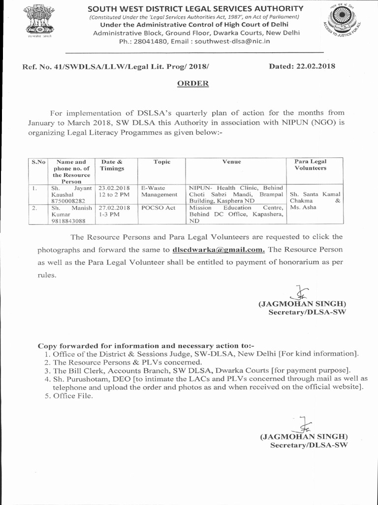 Legal Awareness Programme With NIPUN-NGO | PDF