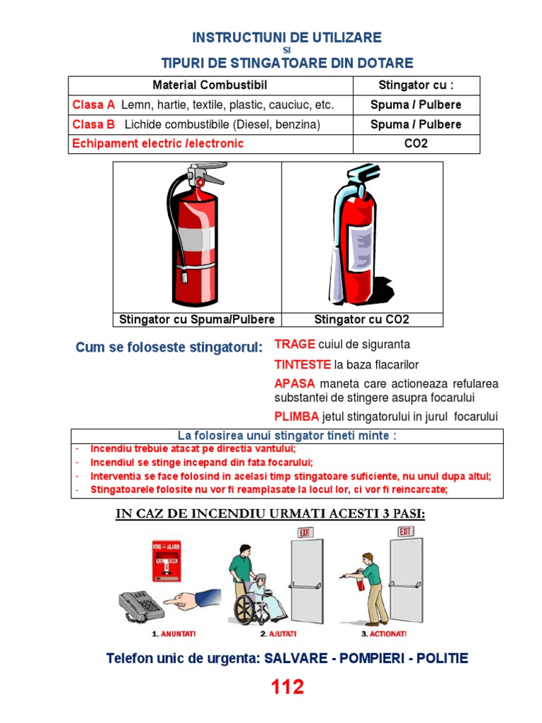 Instr Utiliz Stingatoare Afis PDF | PDF