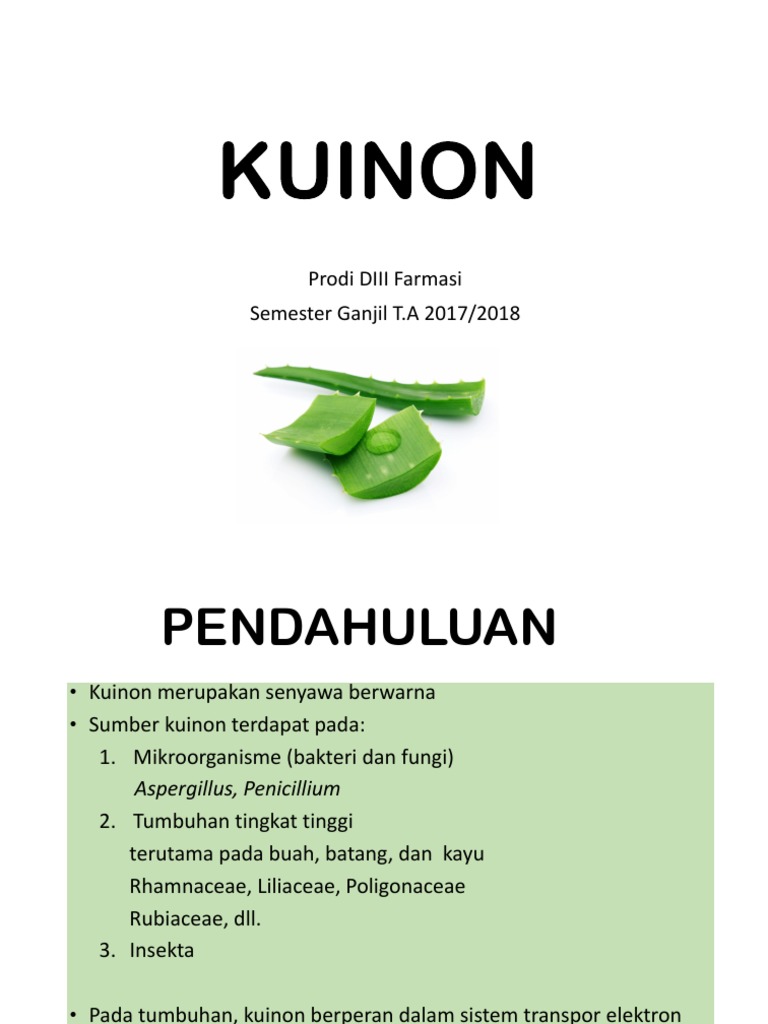 Struktur dan Klasifikasi Kuinon | PDF