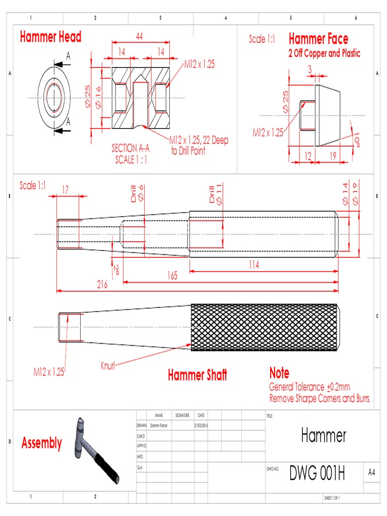Hammer Shaft - Sheet1 | PDF | Equipment | Tools