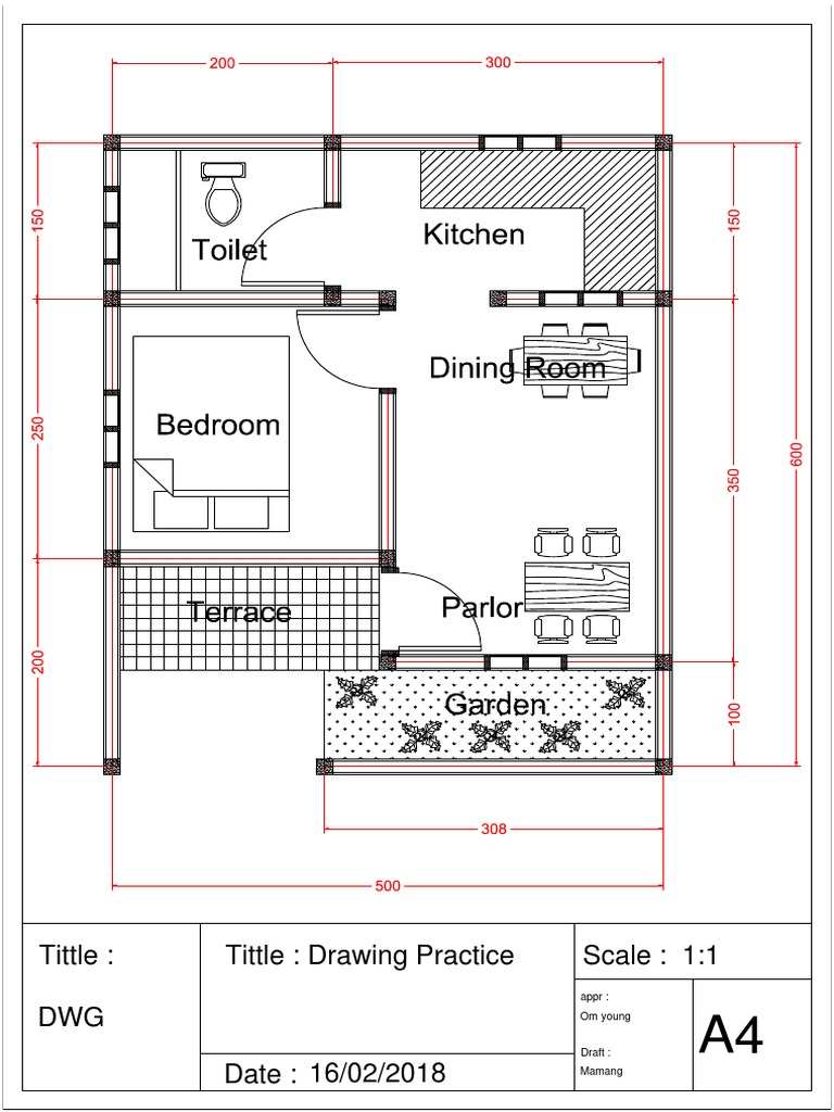 Drawing Practice Document - A4 Scale | PDF