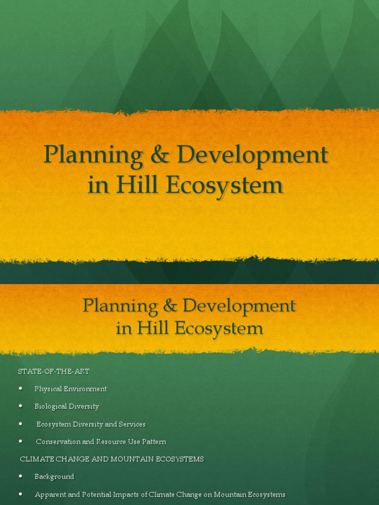 Hill Ecosystem Development Guide | PDF | Road | Meadow
