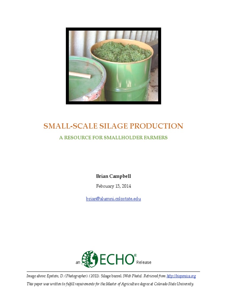 Small-Scale Silage Production A Resource PDF | PDF | Hay | Wheat