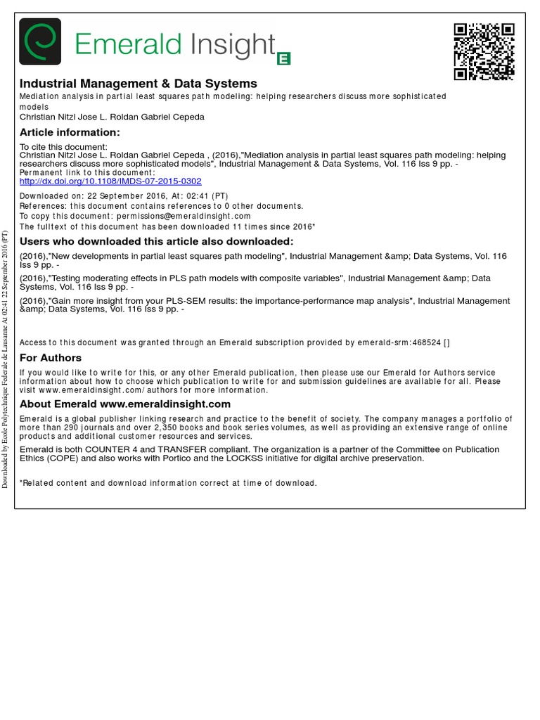 Industrial Management & Data Systems: Article Information | PDF ...