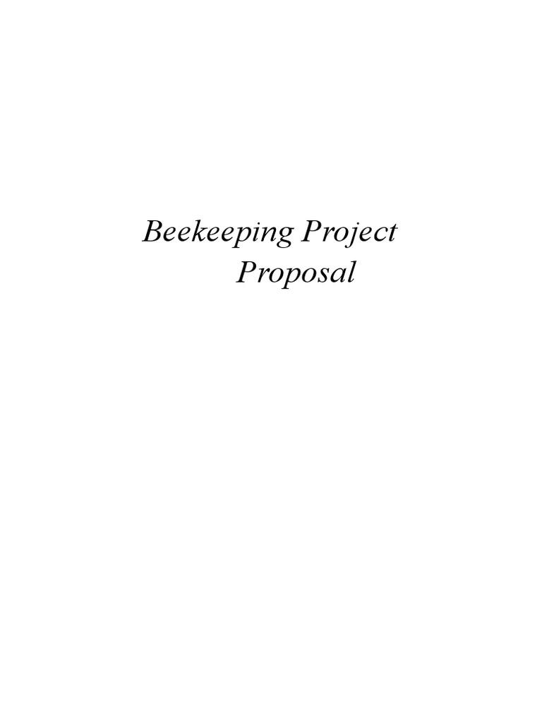 Beekeeping Project Proposal for Poverty Alleviation | PDF | Beekeeping ...