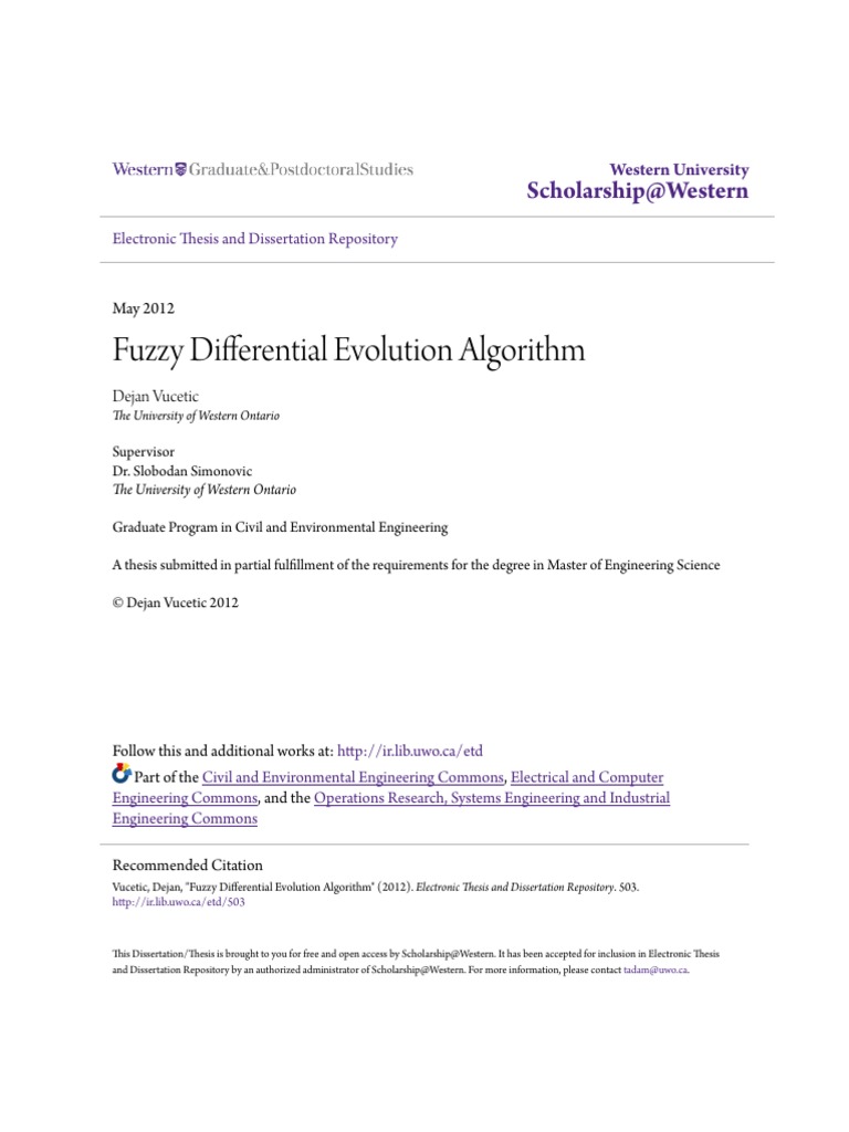 Fuzzy Differential Evolution Algorithm Pdf Nonlinear Programming Mathematical Optimization