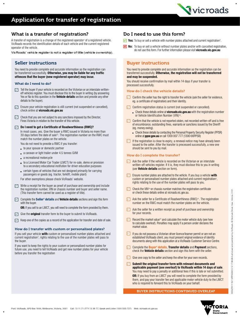 Vehicle Registration Transfer Guide | PDF | Vehicle Registration Plate ...