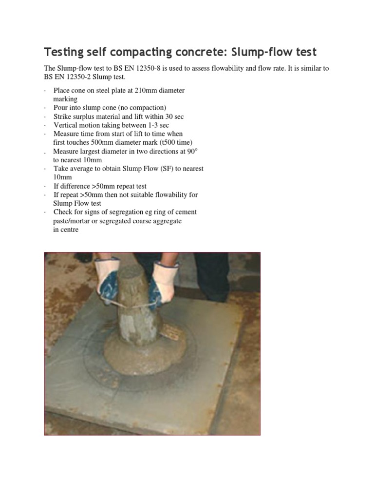 Testing self compacting concrete flowability with Slump-flow, L-Box ...