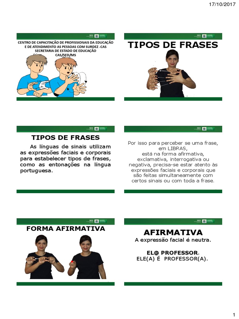 Tipos de Frases em LIBRAS | PDF | Idiomas