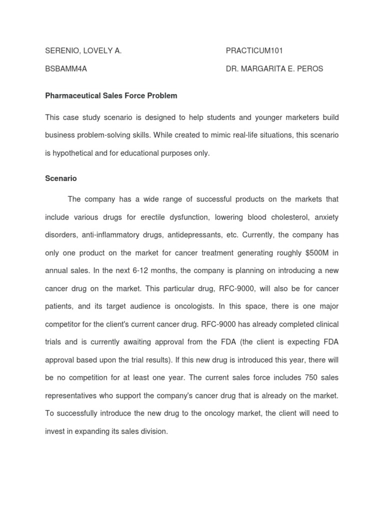 Case Serenio | PDF | Pharmaceutical Drug | Food And Drug Administration