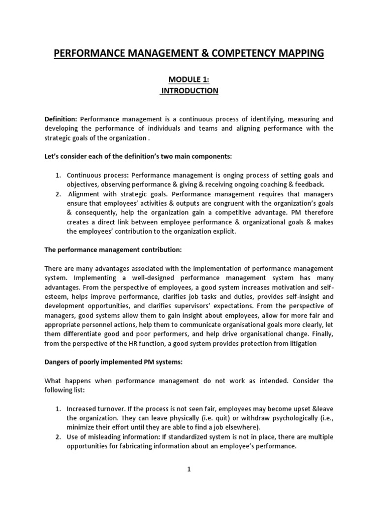 Performance Management COmpetency Mapping Notes | PDF | Performance ...
